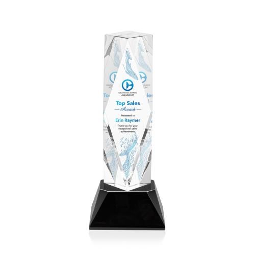 President Full Color Black on Base Towers Crystal Award