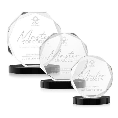Acadian Black on Alberton Base Polygon Crystal Award