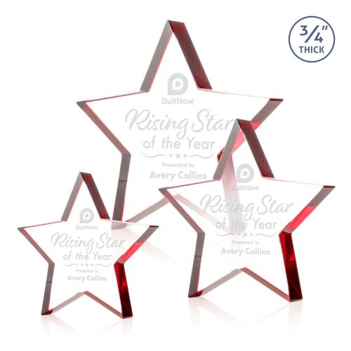 Esna Red Star Crystal Award DSS2552-R | Crystal Awards