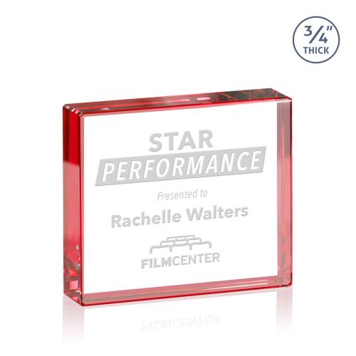 Verona Paperweight - Red DSS1000-R | Desktop Awards