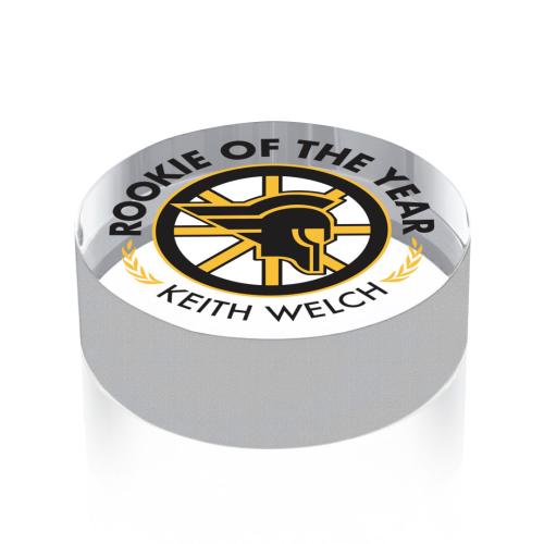 Hockey Puck Full Color Circle Glass Award PWV150J