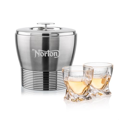 Genoa Ice Bucket & Seneca On-the-Rocks Set SST1043-2SN